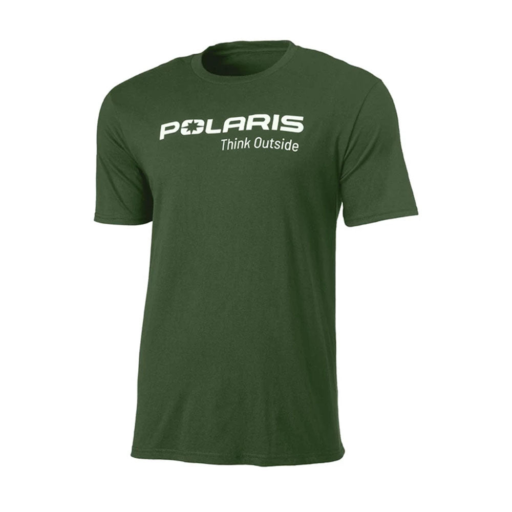 Polaris Mens Green Think Outside Tee T-Shirt Short Sleeve Lightweight