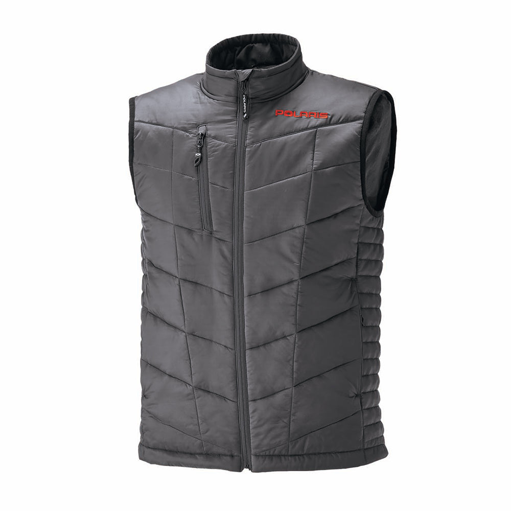 Polaris Dark Gray Mens Nylon Snowmobile Heated Vest 3M Insulated